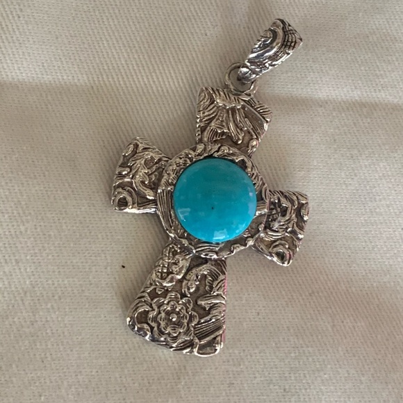 Studio Barse | Jewelry | Barse 925 Ss Turqoise Cross Pendant | Poshmark